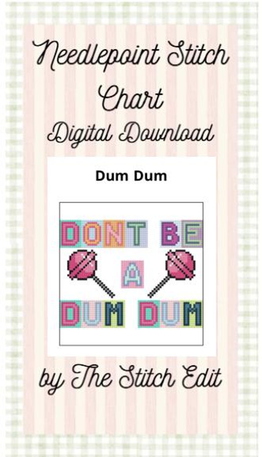 Dum Dum, Digital Needlepoint Chart, Instant PDF Download - Etsy