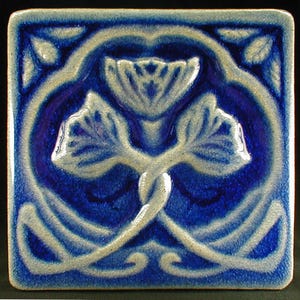 Flower Tile Blue Flower Tile Blue Tiles Art Tiles - Etsy