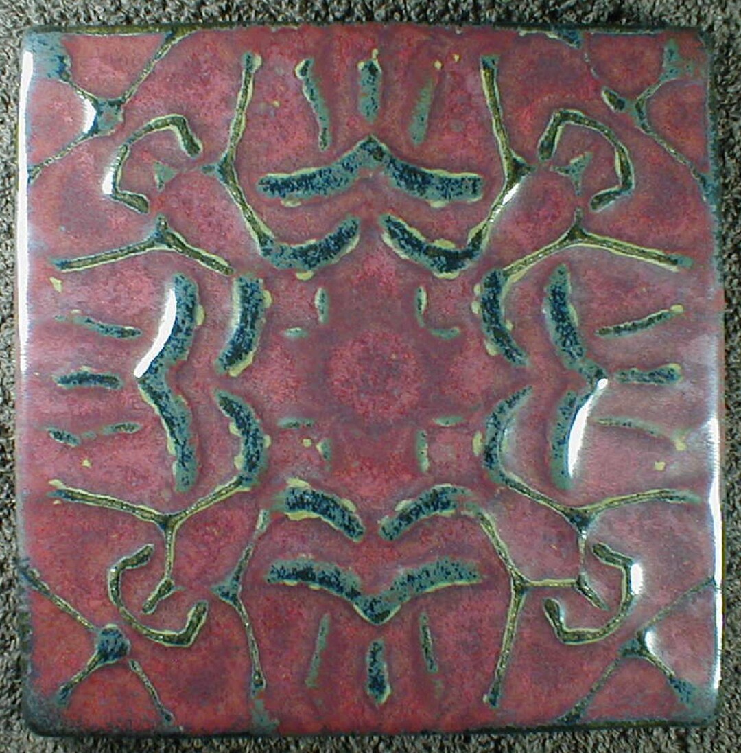 6x6 Red Art Tile, Accent Tile, Fireplace Tile, Kitchen Tile, Bathroom ...