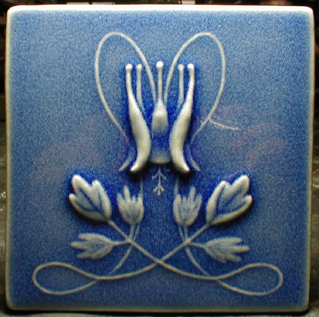 Columbine Tile, 6x6, Wall Tile, Blue Ceramic Art Tile, Ceramic Tile ...