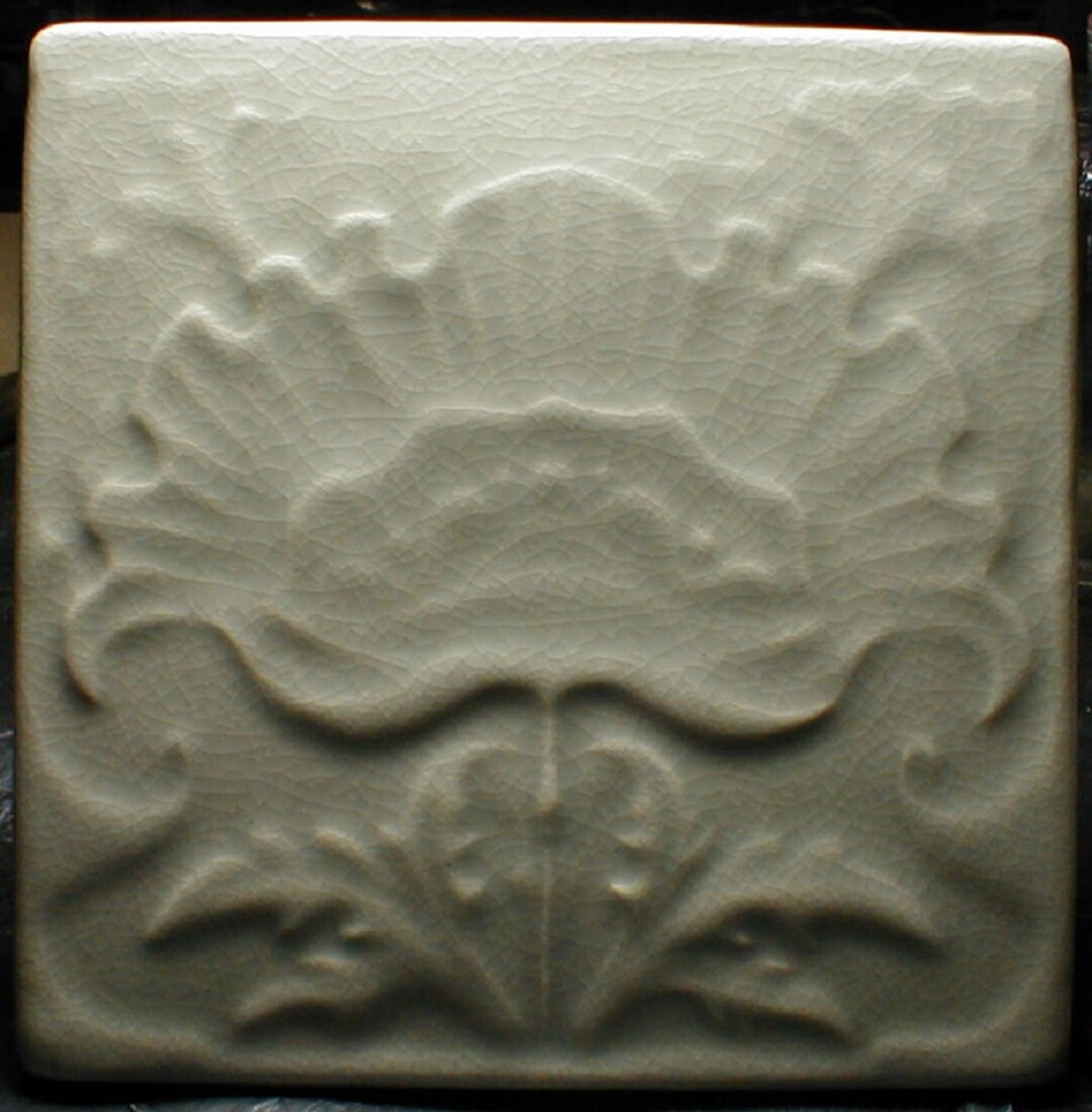 6x6 Poppy Tile, Fireplace Tile, Backsplash Tile, Art Tile, Handmade ...