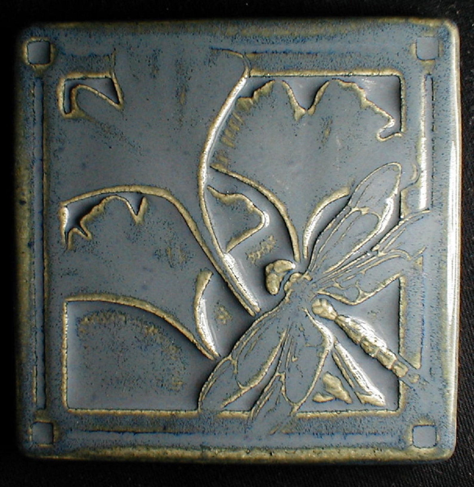 Ceramic Tile With Gingko Leaves and Dragonfly 4x4 Kitchen - Etsy