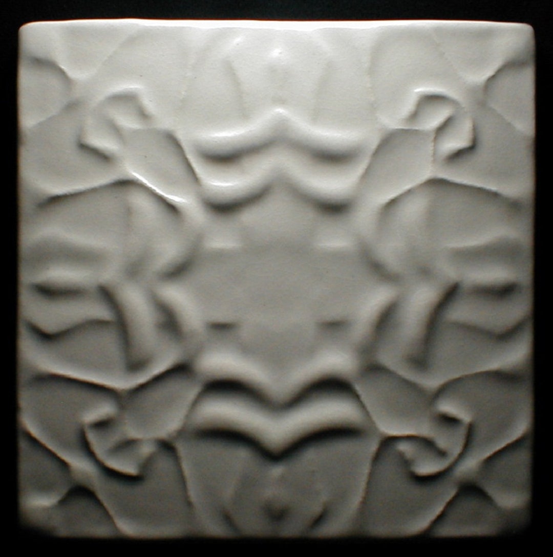 Art Nouveau Tile, 6x6, Glossy White Glaze, Accent Tile, Decorative Tile ...