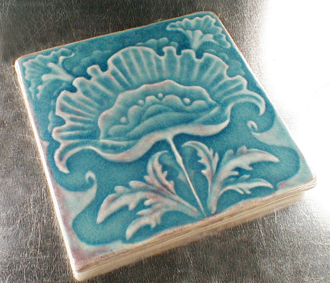 Blue Flower Tile, Wall Tiles, Kitchen Tiles, Wall Hanging, Tile ...