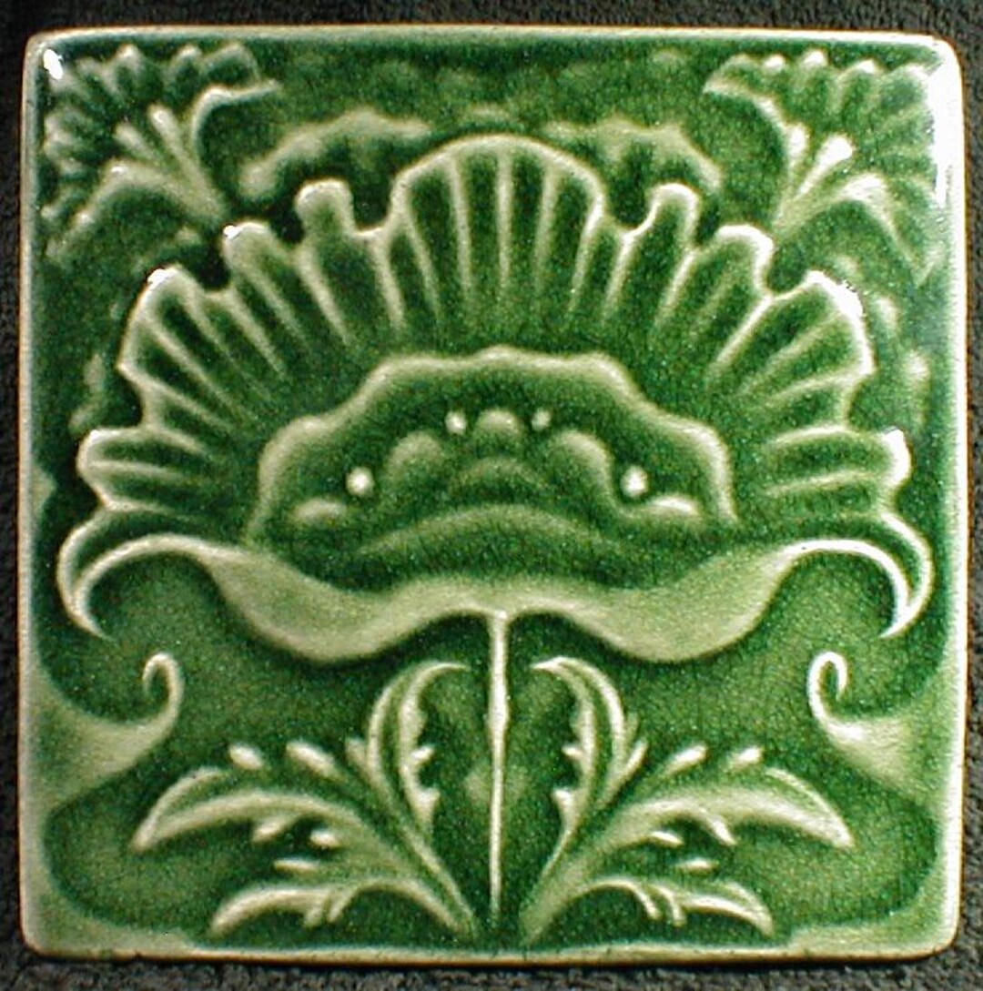 Art Nouveau Wall Tile, 6x6 Flower Tile, Ceramic Tile, Accent Tile ...