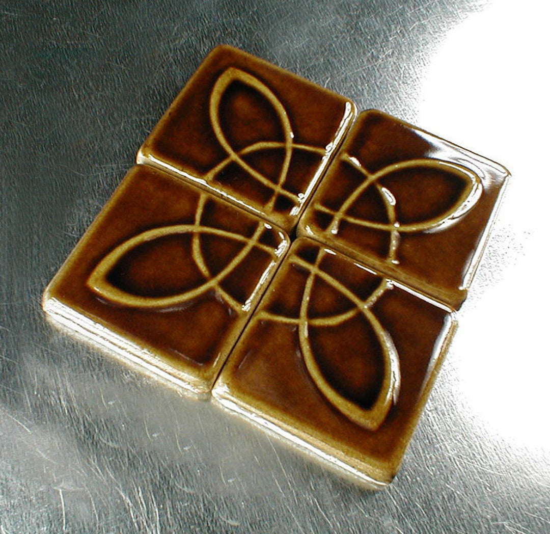 4x4 Deco, 4x4 Accent, Glossy Brown Tiles, Handmade Tiles, Handmade ...