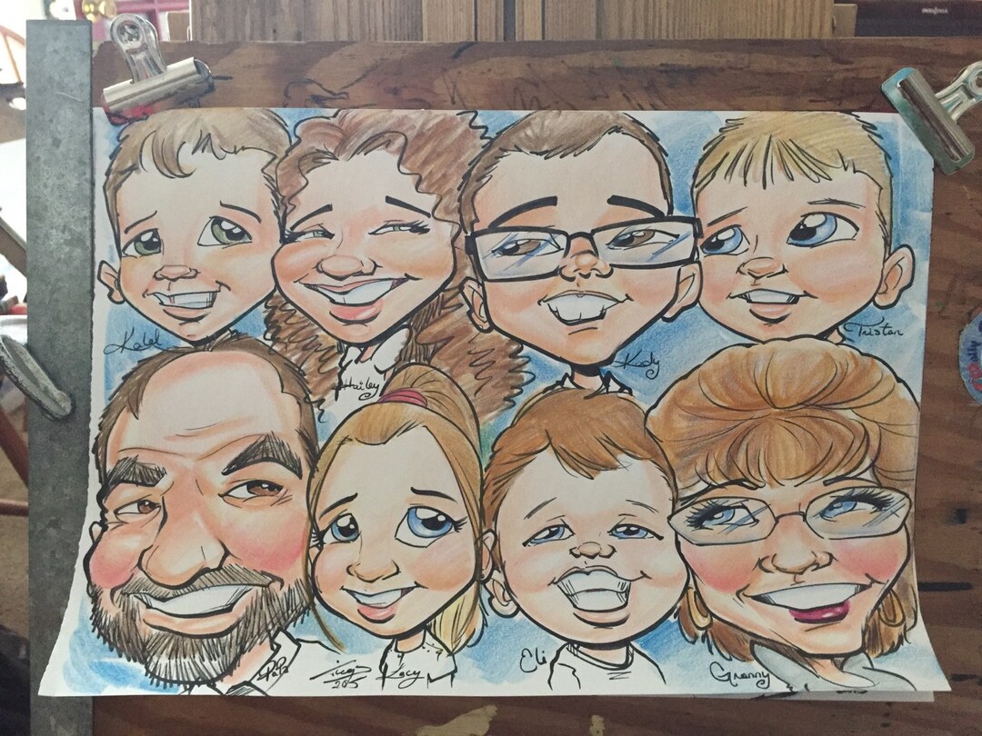 Color Caricature Faces - Etsy