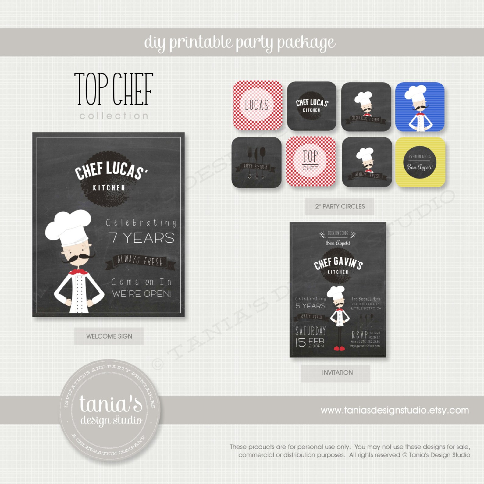 Little Chef Birthday Printable Birthday Invitation by - Etsy