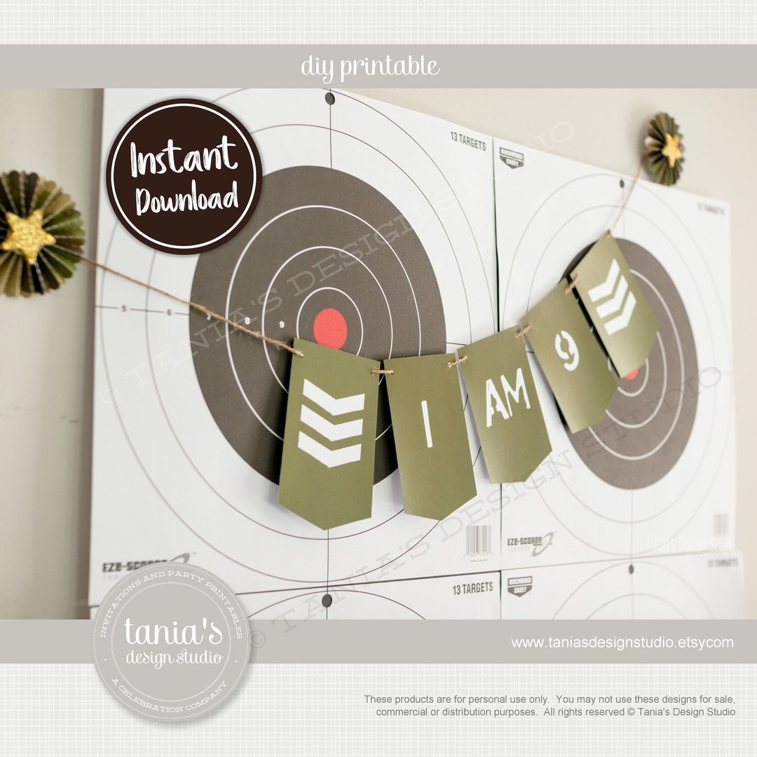 Army Toy Soldier Age Banner Birthday Banner Instant Download by Tania's ...