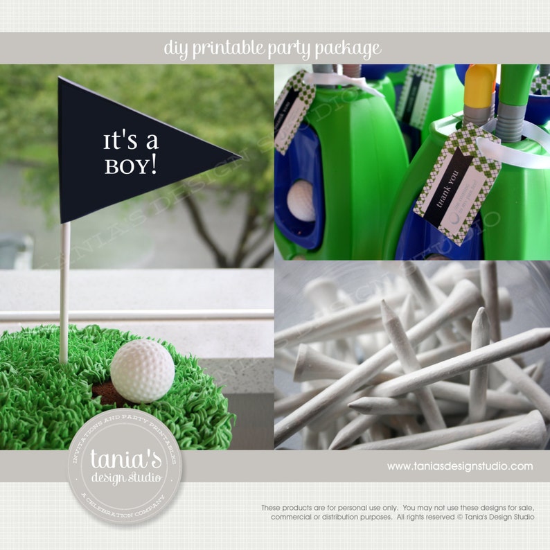Golf Partee Printable Baby Shower Party Package by Tania's | Etsy