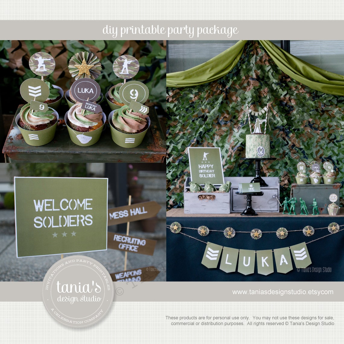 Army Toy Soldier Age Banner Birthday Banner Instant | Etsy