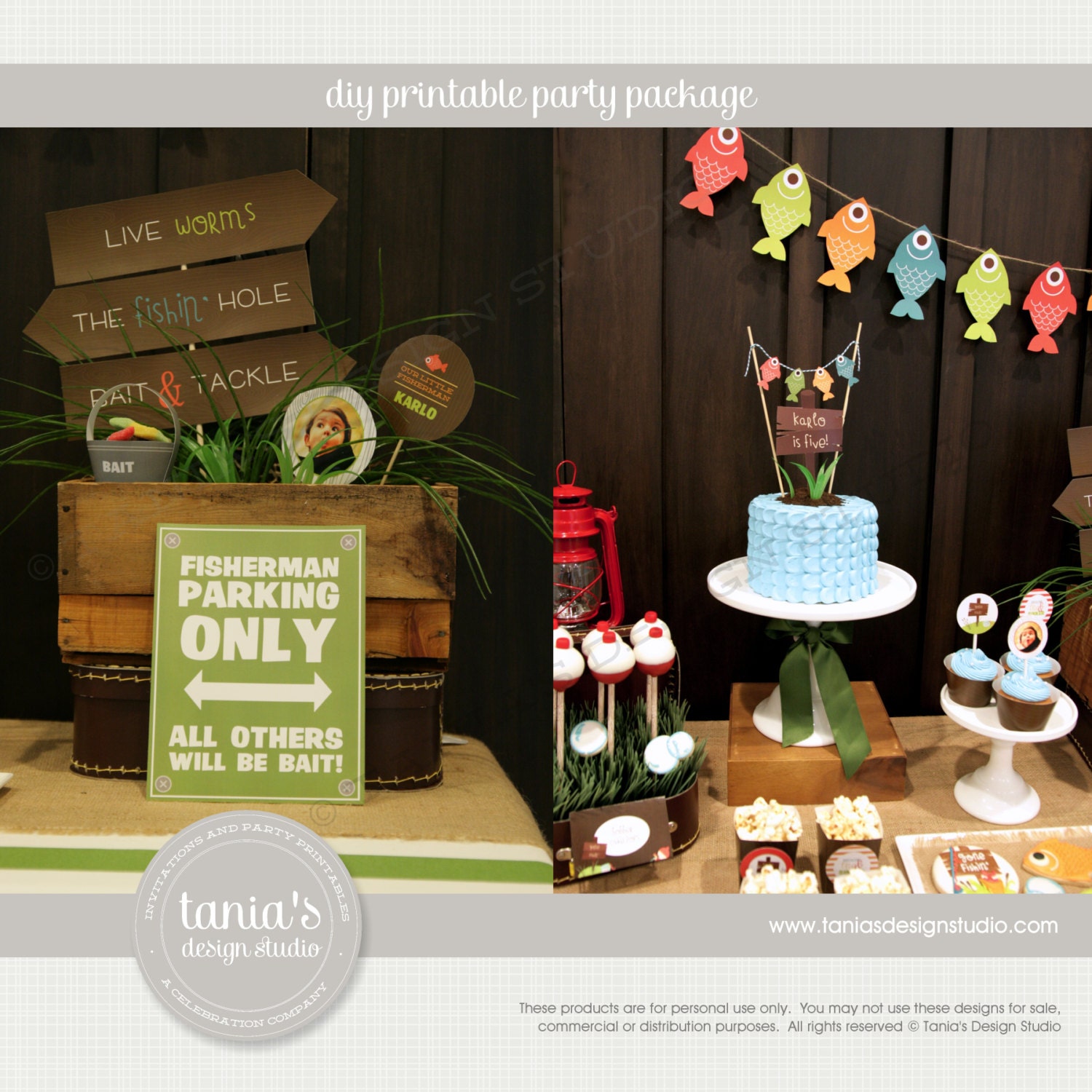 Gone Fishing Printable Birthday Party Package by Tania's - Etsy