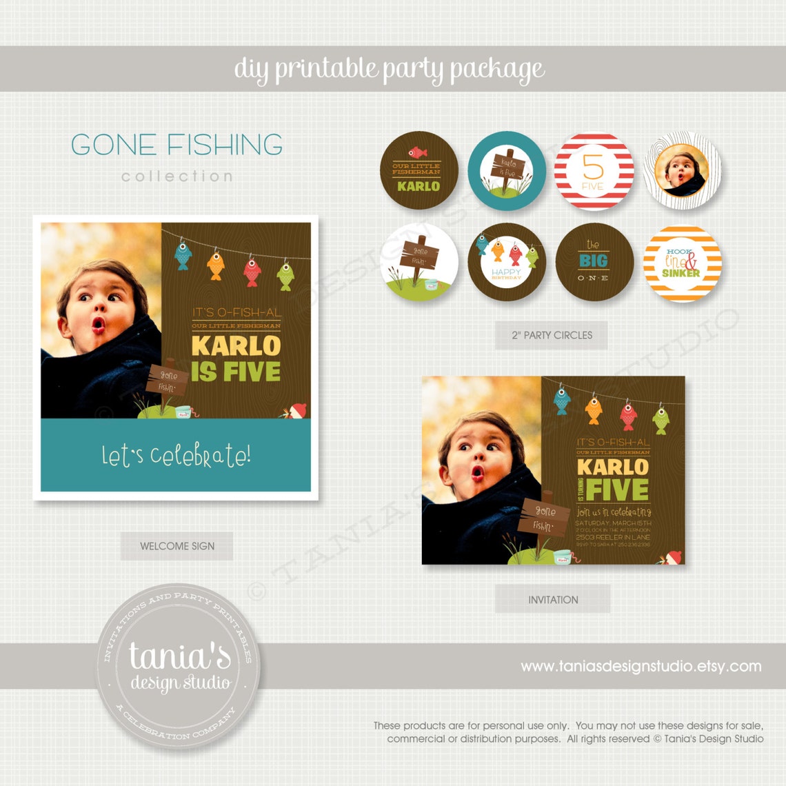 Gone Fishing Printable Birthday Party Package by Tania's - Etsy