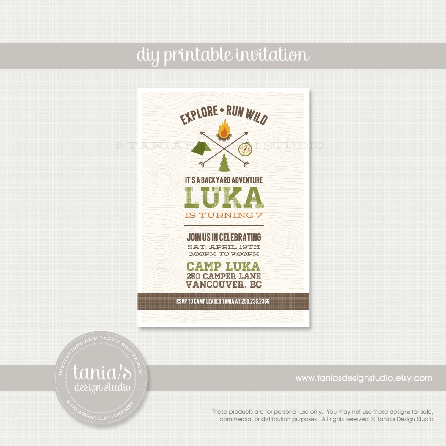 Camp Out Invitation Template