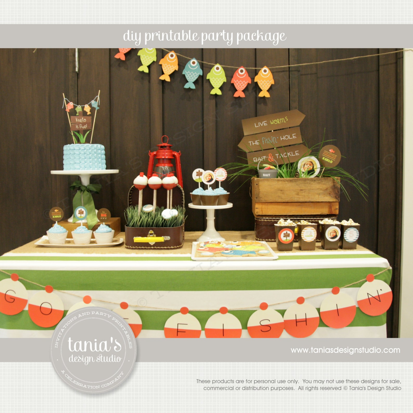 Gone Fishing Printable Birthday Party Package by Tania's - Etsy