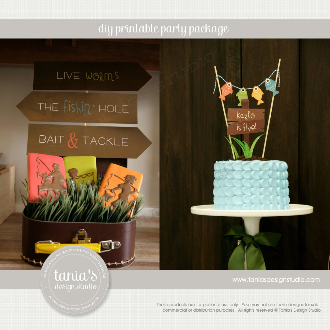 Gone Fishing Printable Birthday Party Package by Tania's Design Studio ...