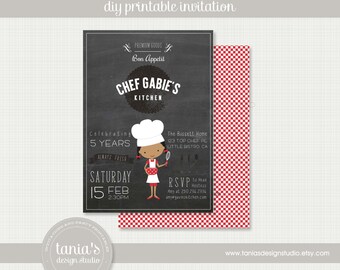 Little Chef Birthday Printable Birthday Invitation by | Etsy
