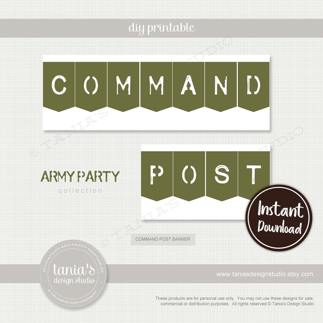 Army Toy Soldier Command Post Banner Instant Download by Tania's Design ...