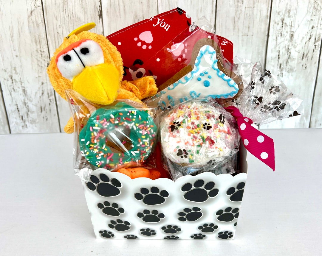 Lucky Dog Paw Print Gift Basket for Dogs With Six Gifts for You or Your ...