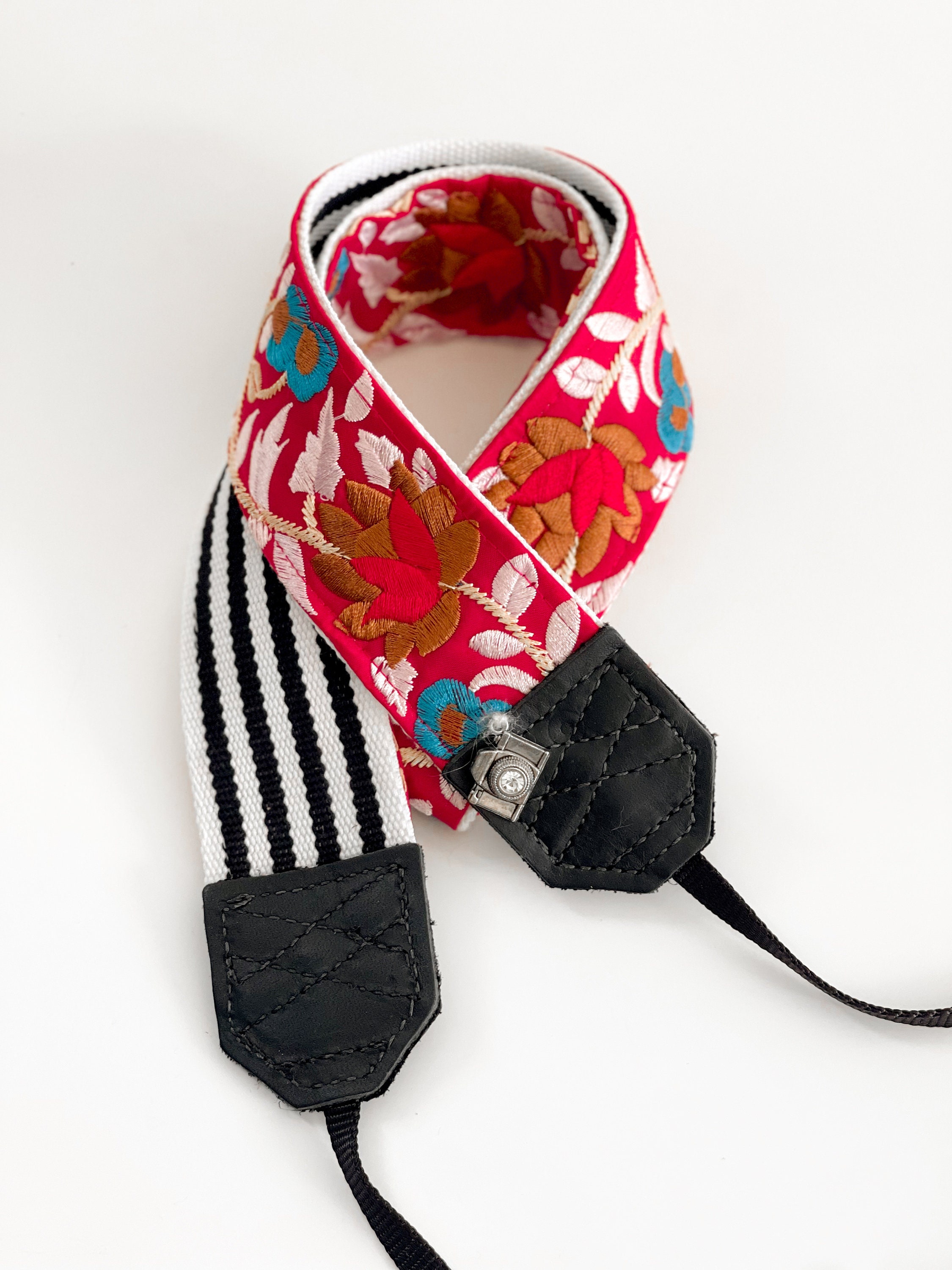 Red Wide Floral Camera Strap - Etsy