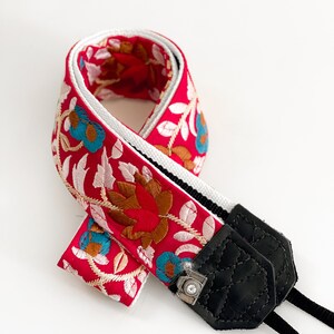 Red Wide Floral Camera Strap - Etsy