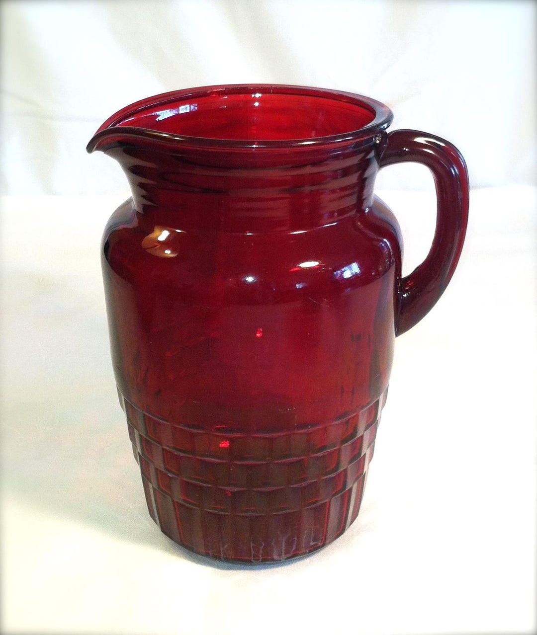 1940s Anchor Hocking Royal Ruby Windsor Pattern 64 Oz Water Pitcher - Etsy