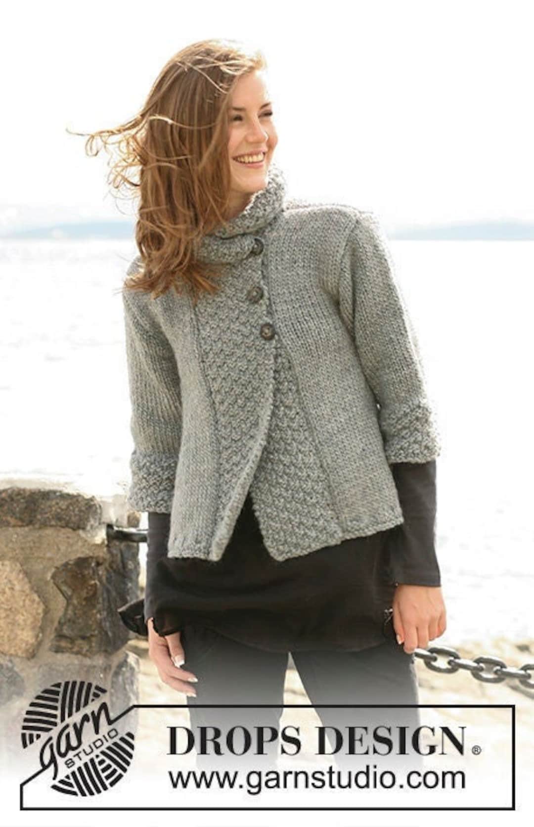 Knitted Jacket. Wool Jacket, Women's Jacket. 3/4 Sleeves. Handmade ...