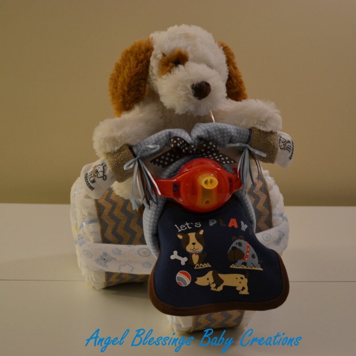 Puppy Dog Tricycle Diaper Cake Baby Shower Centerpiece - Etsy