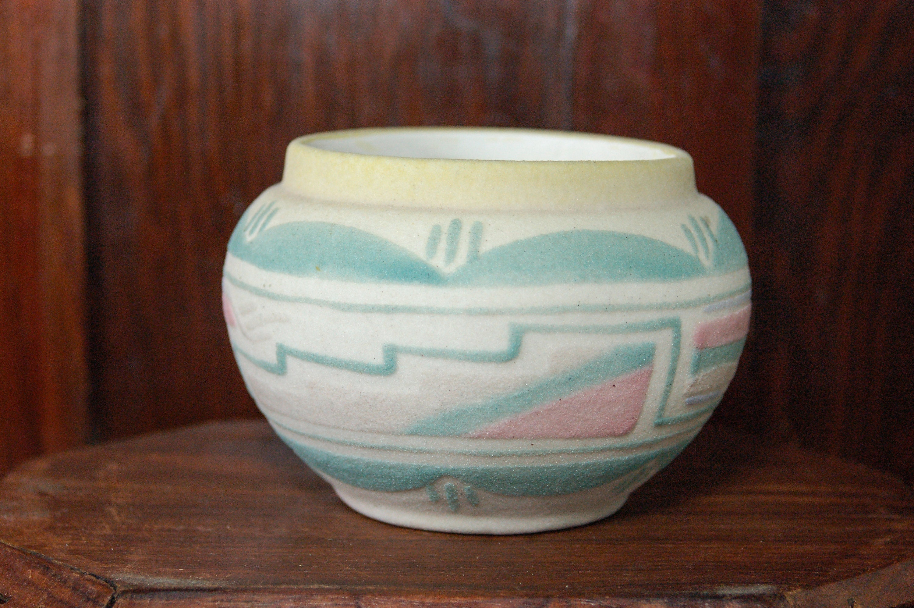 Vintage Native American Sand Art Vase Navajo Sand Painting - Etsy