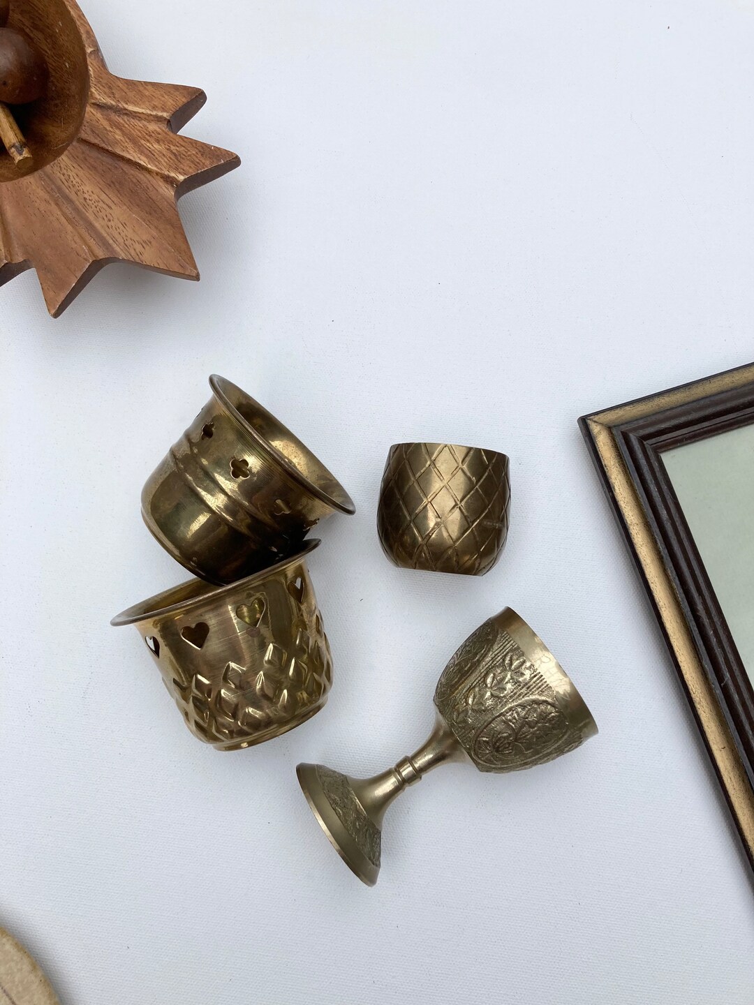 Set of 4 Vintage Mismatched Brass Objects Boho Decor - Etsy