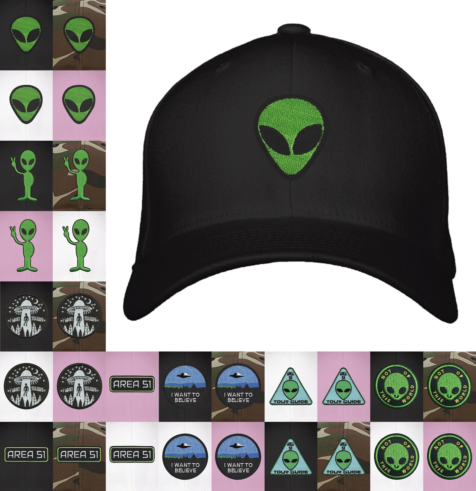 Alien Hat Unisex Mens Womens Outer Space Area 51 UFO Hunters | Etsy