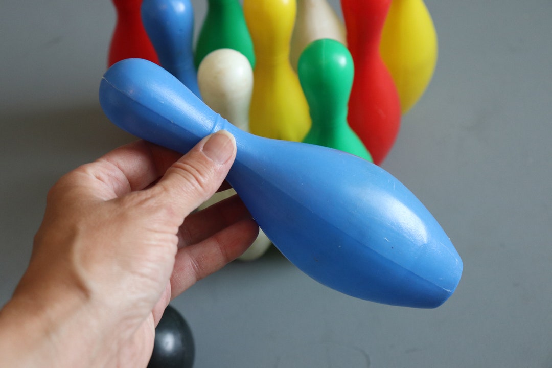 Vintage Children's Plastic Bowling Pin Set - Etsy