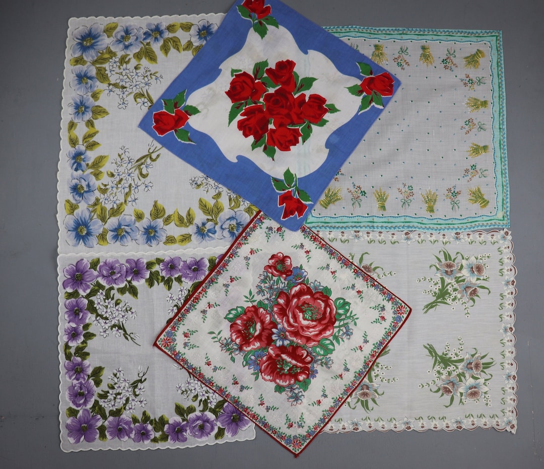 Vintage Handkerchief Collection - Lot of 6 Handkerchiefs - Etsy