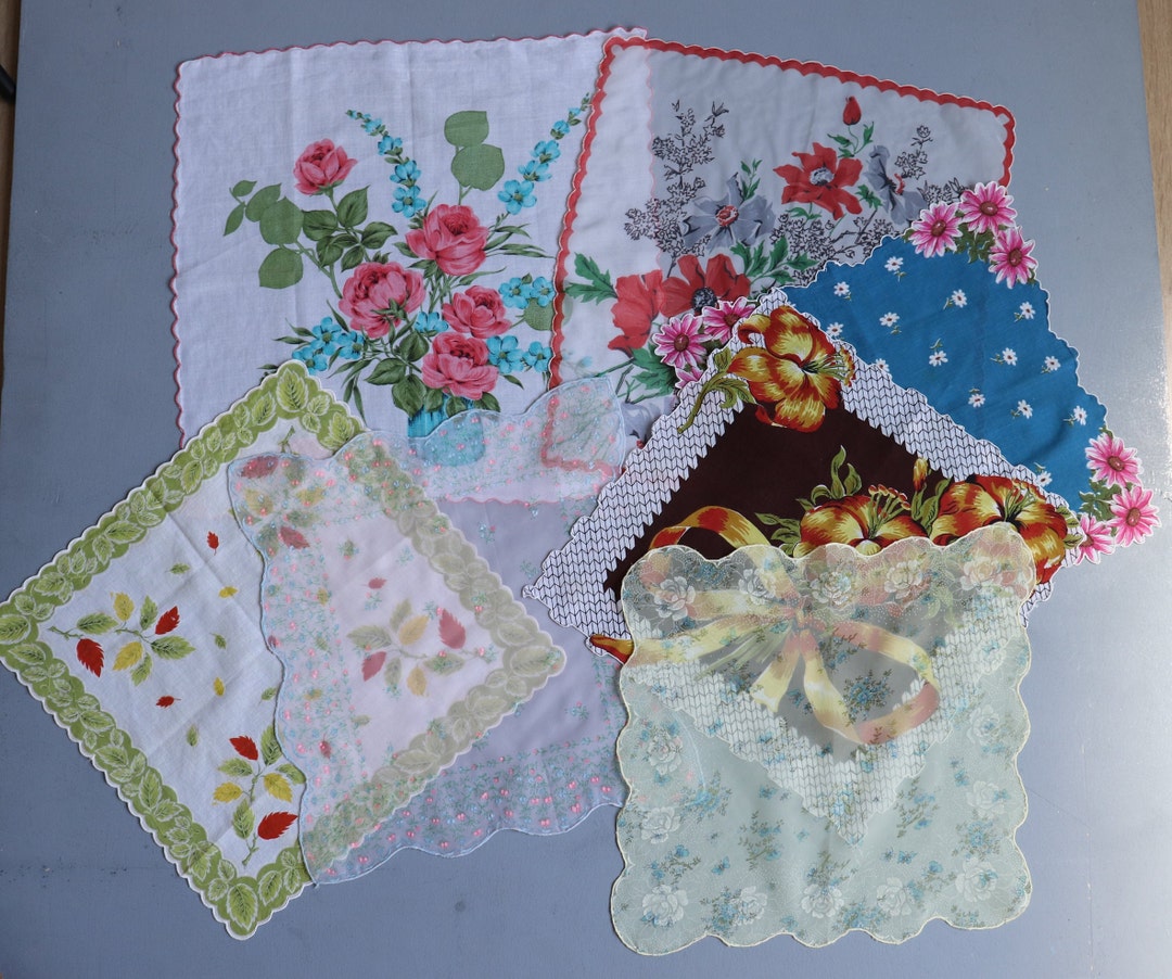 Vintage Handkerchief Collection Lot of 7 Handkerchiefs - Etsy