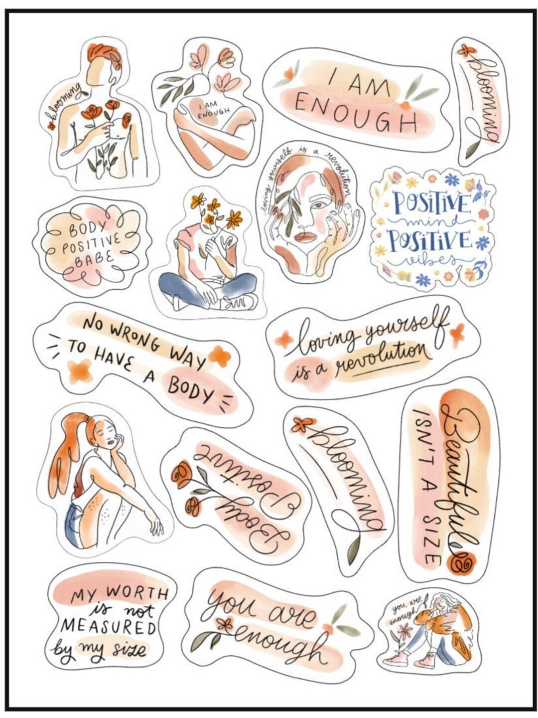 Body Positive Stickers Set - Etsy