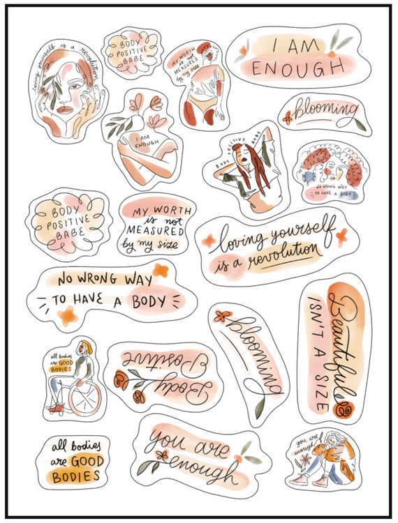 Body Positive Stickers Set - Etsy