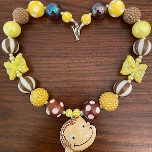 Curious George Chunky Bubble Gum Necklace (child) - Etsy