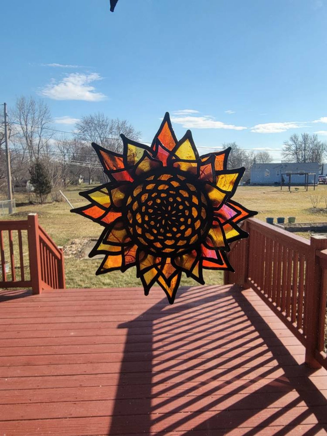 Sunflower Window Decoration | Paper Window Decoration | Colorful ...