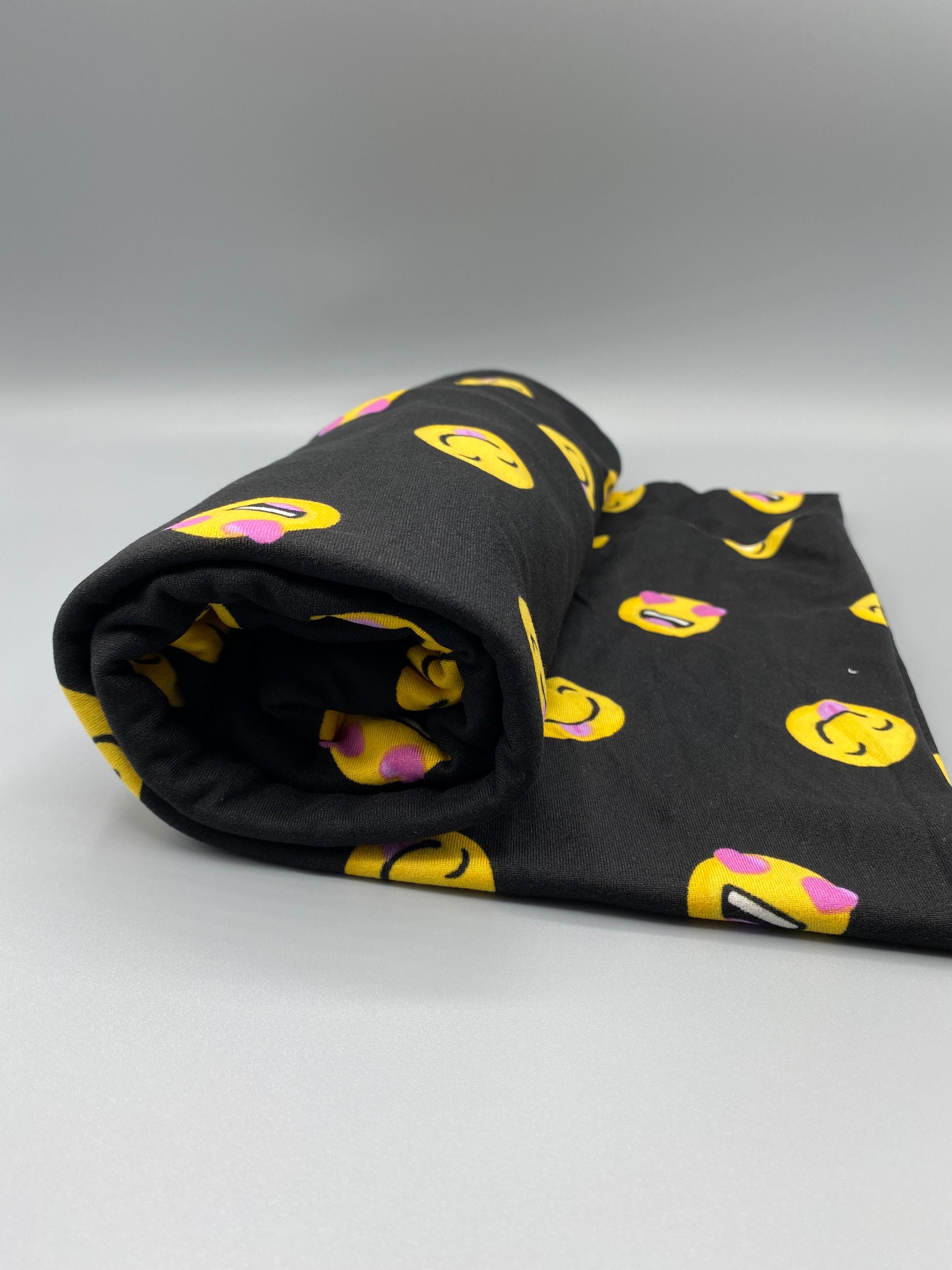 Smiley Face Print Fabric, Emoji Print Fabric, 90's Happy Face Fabric ...