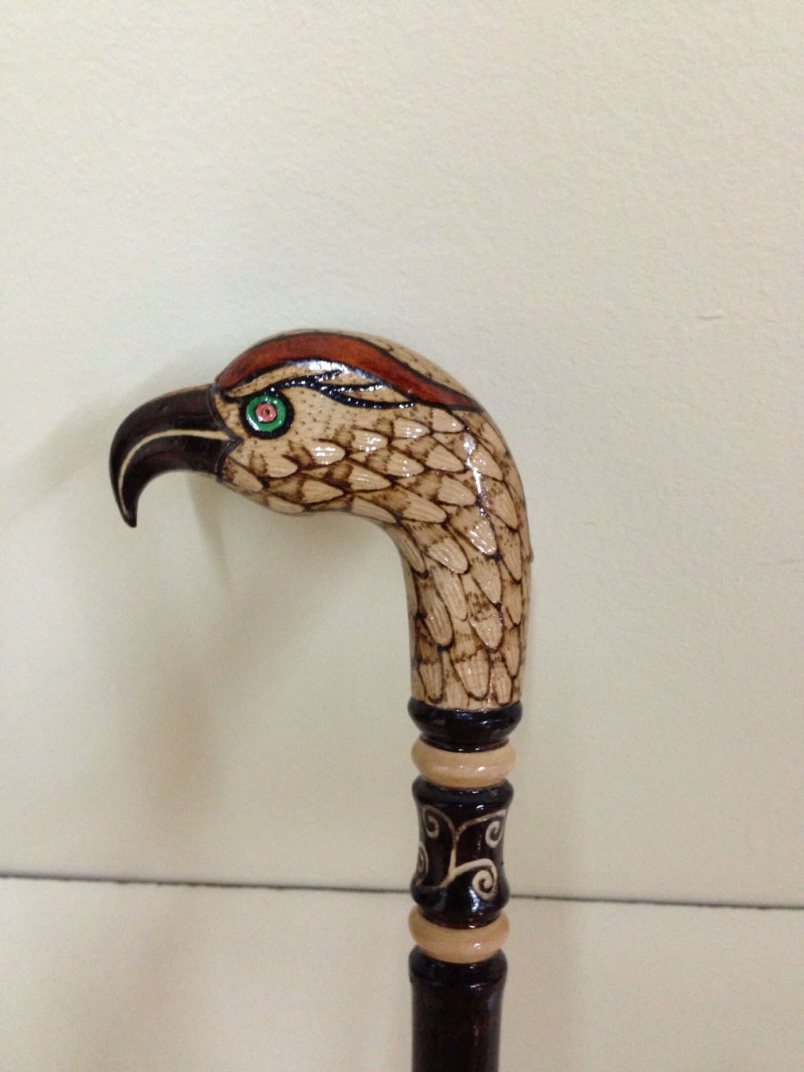 Handmade Wooden Walking Cane Embroidered & Patterned Walking - Etsy