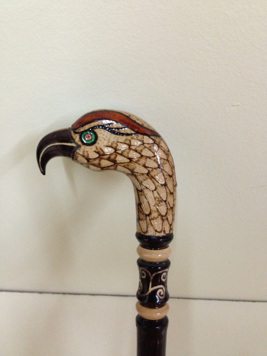 Handmade Wooden Walking Cane Embroidered & Patterned Walking - Etsy
