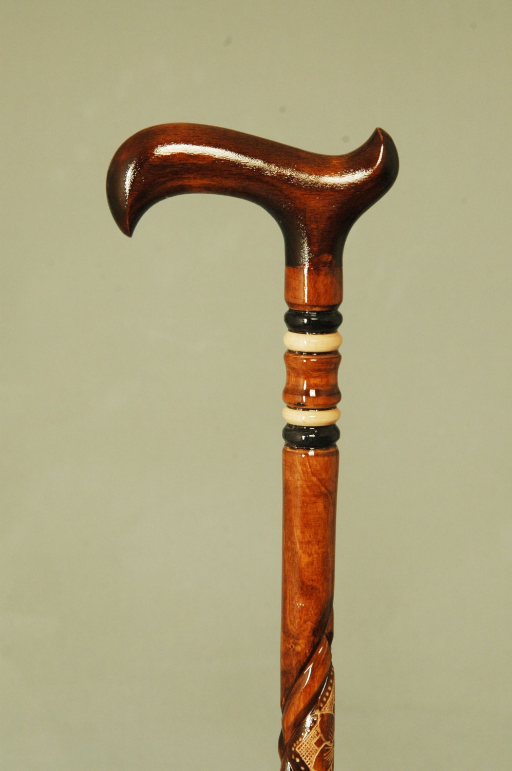 Handmade Floral Wooden Walking Cane Personalized Diamond Shaped Walking ...