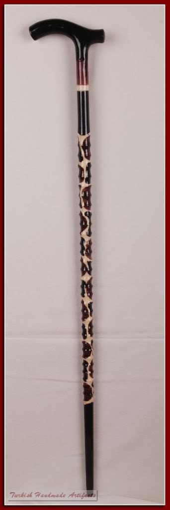 Handmade Wooden Walkingstick With Unique Spiral Design Artisanal ...