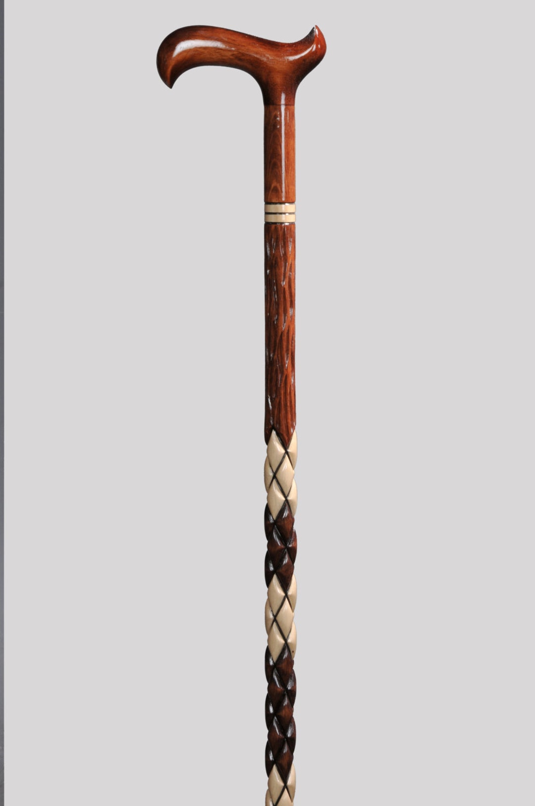 Handmade Wooden Walking Cane | Embroidered & Patterned Walking Stick ...