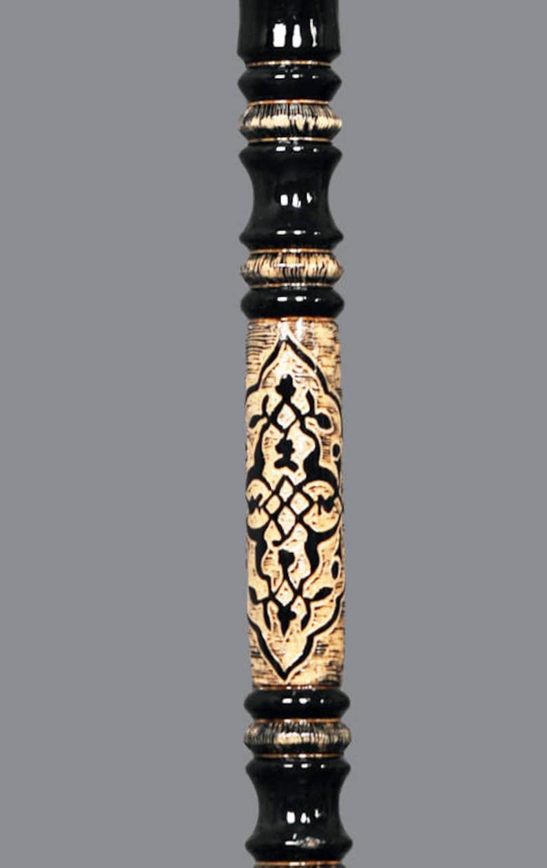 Handmade Wooden Walking Cane | Embroidered & Patterned Walking Stick ...