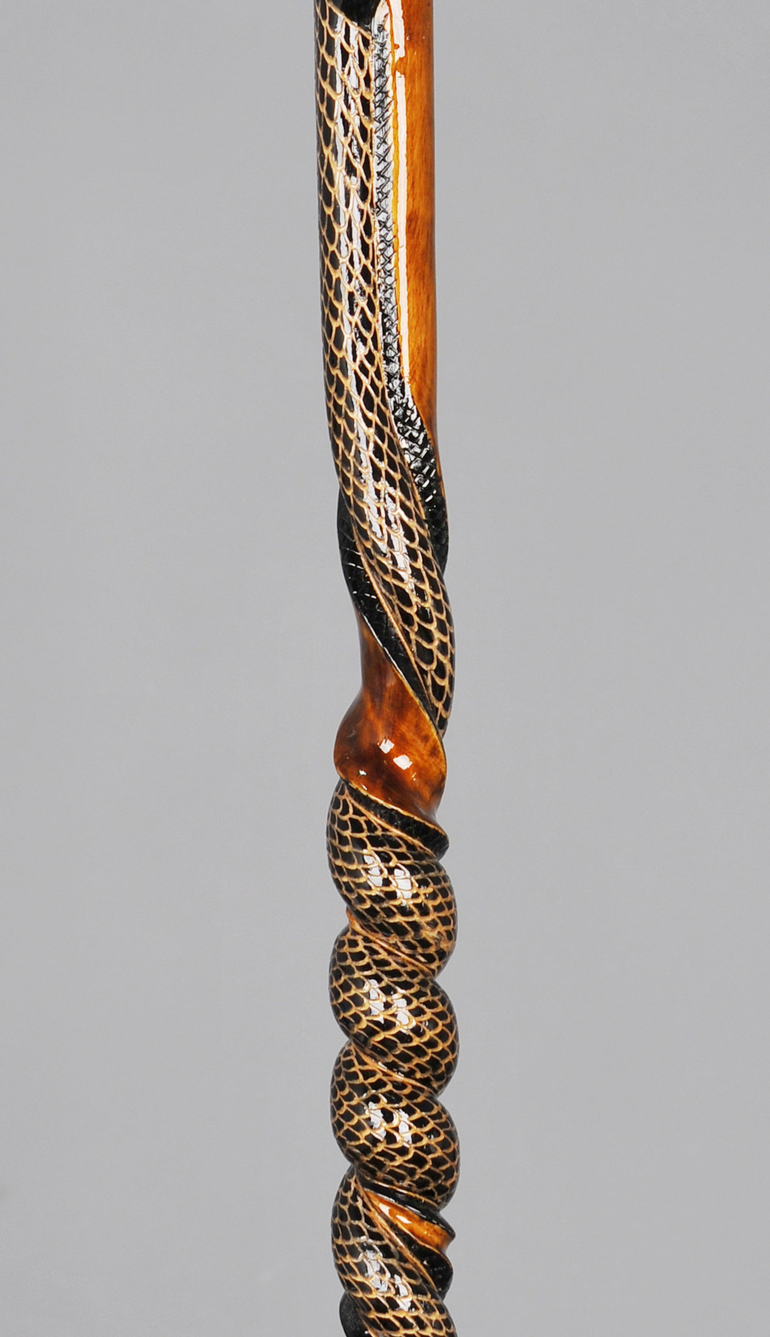 Handmade Wooden Walking Cane | Snake Embroidered & Patterned Walking ...