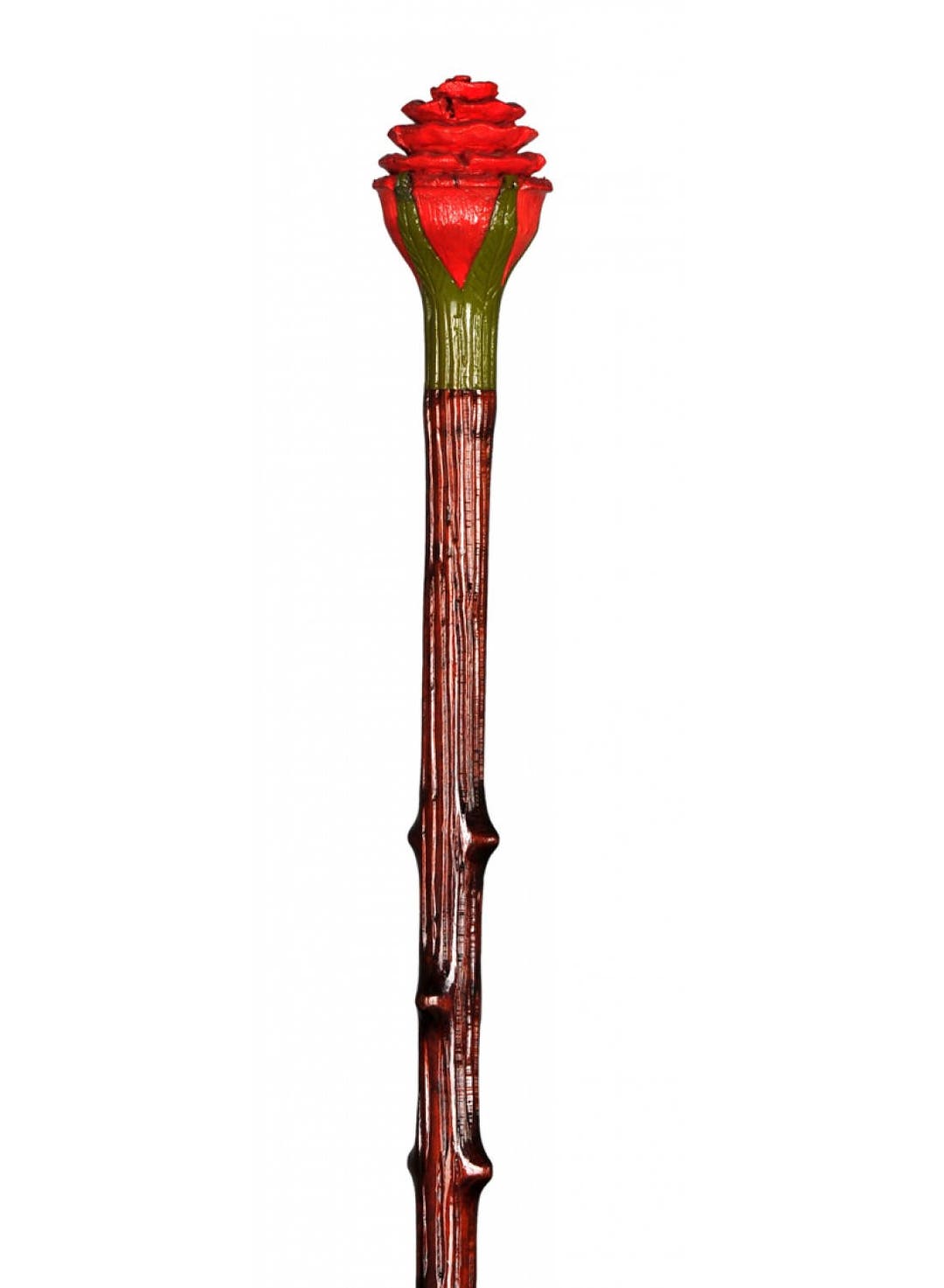 Handmade Floral Wood Cane - Carved Flower Stick - Wooden Art Cane ...