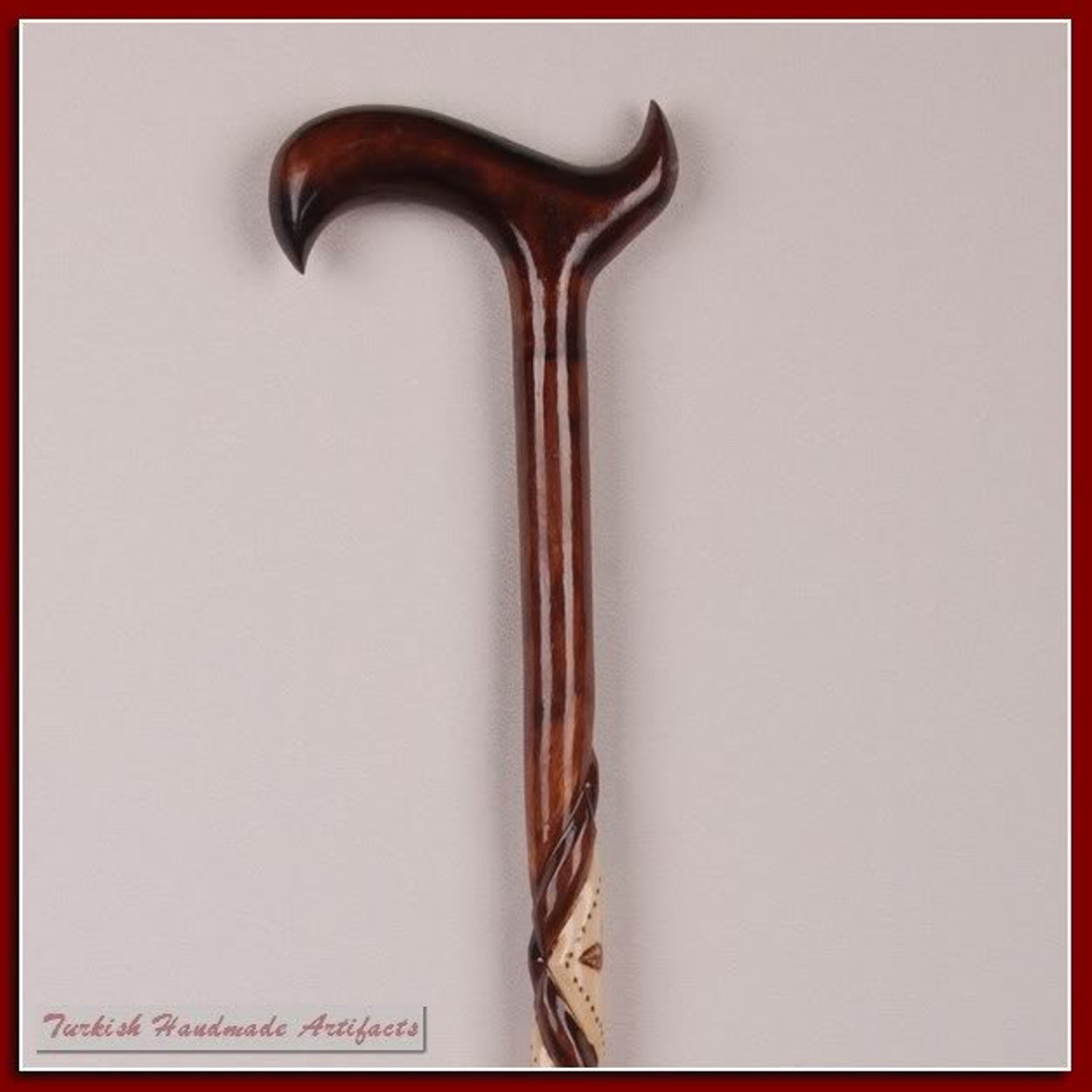 Handmade Diamon-shaped Unique Turkish Wooden Walking Stick Cane Canes ...