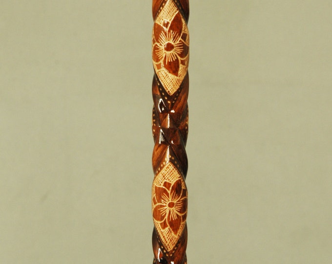 Handmade Floral Wooden Walking Cane Personalized Diamond - Etsy