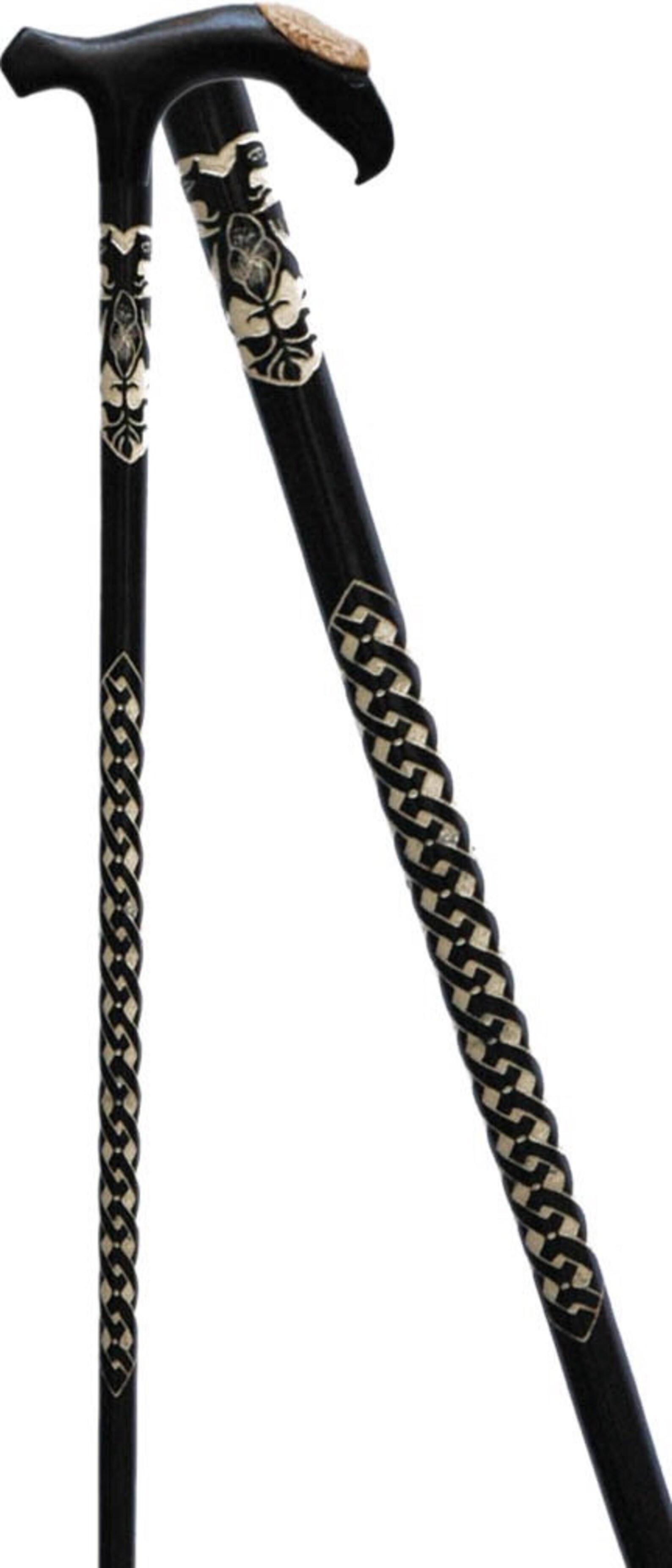 Handmade Wooden Walking Cane | Embroidered & Patterned Walking Stick ...